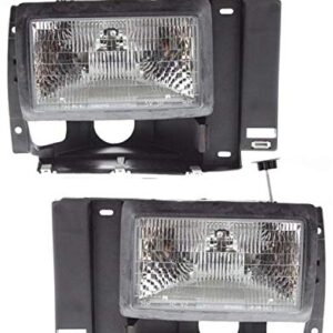 Evan Fischer Driver and Passenger Side Headlight Set of 2 Compatible with 1991-1994 Ford Explorer, 1989-1992 Ranger & 1989-1990 Bronco II - FO2502107, FO2503107