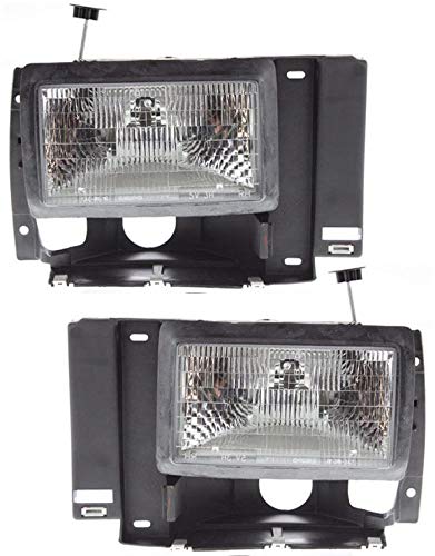 Evan Fischer Driver and Passenger Side Headlight Set of 2 Compatible with 1991-1994 Ford Explorer, 1989-1992 Ranger & 1989-1990 Bronco II - FO2502107, FO2503107