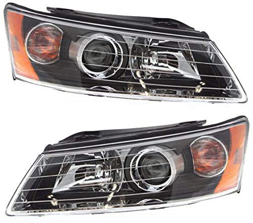 Evan Fischer Driver and Passenger Side Headlight Set of 2 Compatible with 2006-2008 Hyundai Sonata - HY2502135, HY2503135