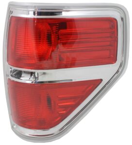 evan fischer nhtsa/dot compliant tail light lens and housing compatible with 2009-2014 ford f-150 styleside chrome trim passenger side - fo2819143, bl3z13404b