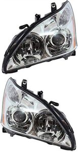 evan fischer headlight set compatible with 2004-2006 lexus rx330 left driver and right passenger side