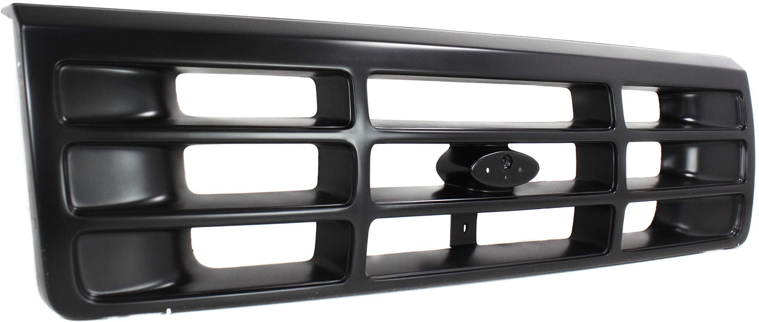 Evan Fischer Grille Assembly Compatible With 1992-1996 Ford Bronco, Fits 1992-1996 Ford F-150 Painted Black Shell and Insert Plastic Grille