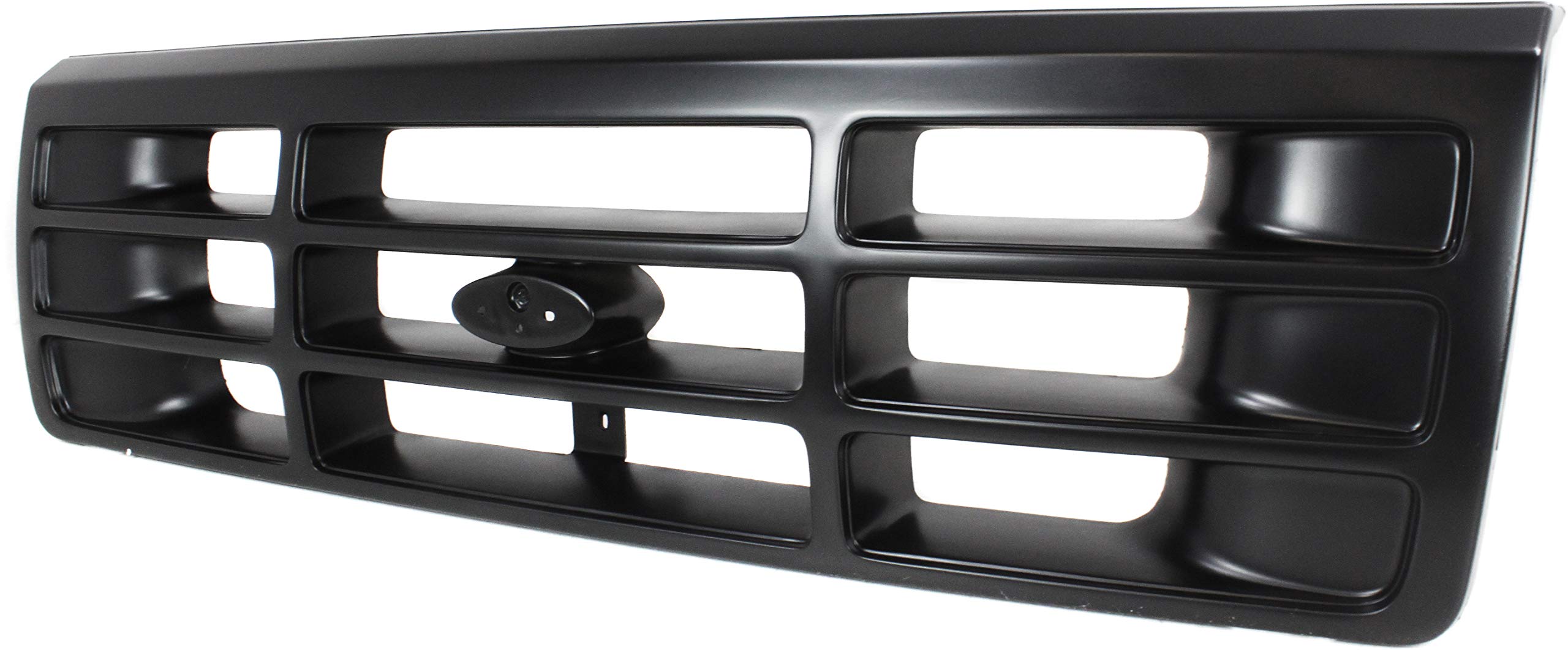 Evan Fischer Grille Assembly Compatible With 1992-1996 Ford Bronco, Fits 1992-1996 Ford F-150 Painted Black Shell and Insert Plastic Grille