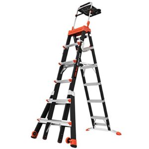 little giant ladders, select step, 6 to 10 ft, adjustable step ladder, fiberglass, type iaa, 375 lbs weight rating, (15131-001)