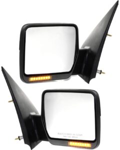 kool vue left & right power heated door mirrors compatible with ford f-150 2004-2006 with signal light textured pair crew cab & extended cab, new body