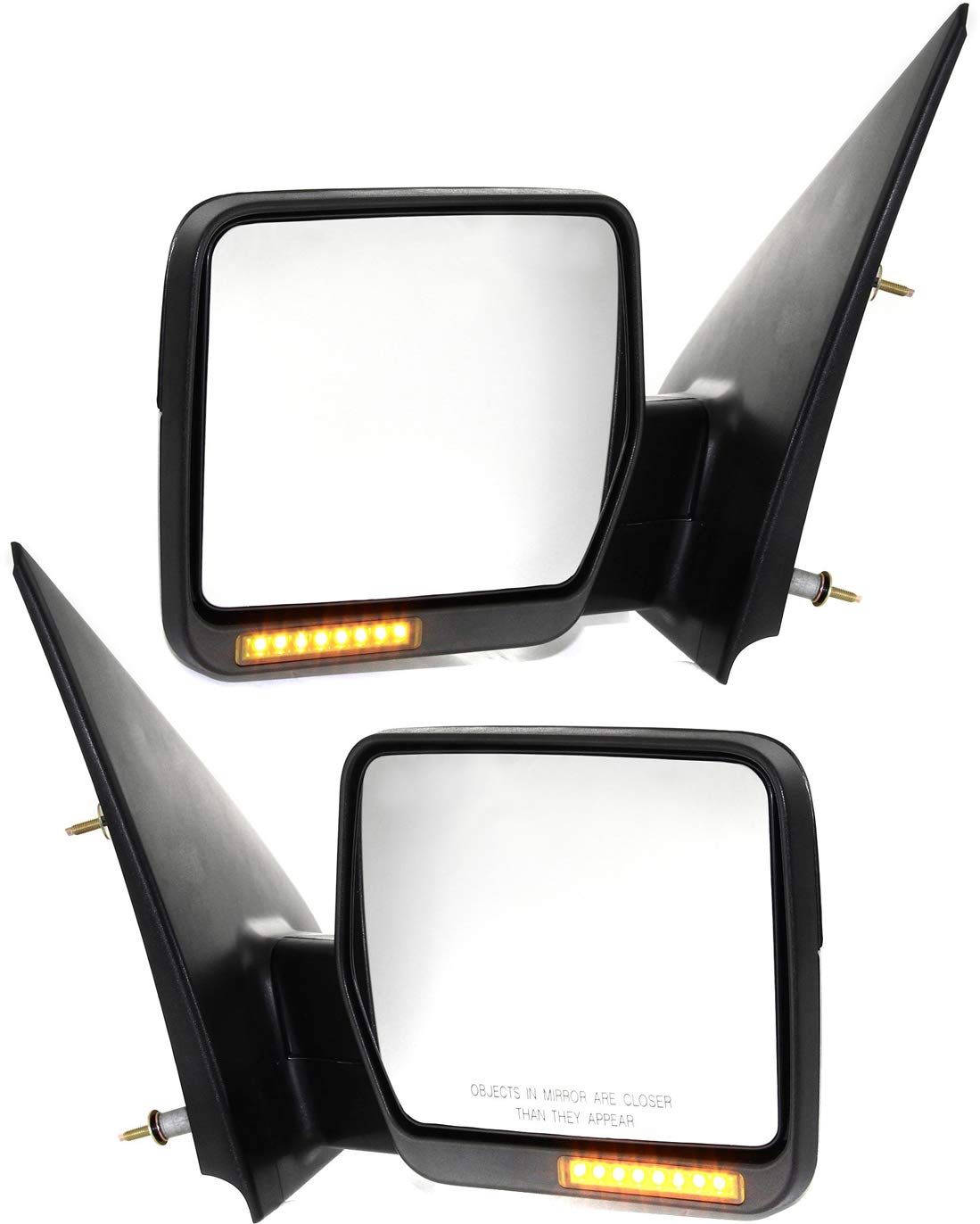 Kool Vue Left & Right Power Heated Door Mirrors Compatible With Ford F-150 2004-2006 With Signal Light Textured Pair Crew Cab & Extended Cab, New Body