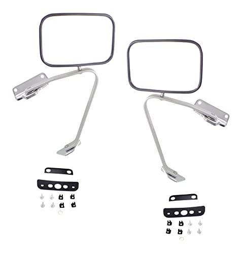 Kool Vue Left & Right Door Mirrors Compatible With Ford F-150 1987-1991 Polished Pair