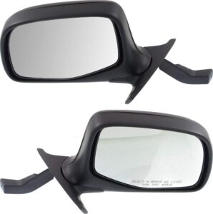 kool vue left & right manual door mirrors compatible with ford f-150 1992-1996 chrome pair standard cab