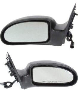 kool vue left & right power door mirrors compatible with ford focus 2000-2007 textured pair hatchback, sedan & wagon