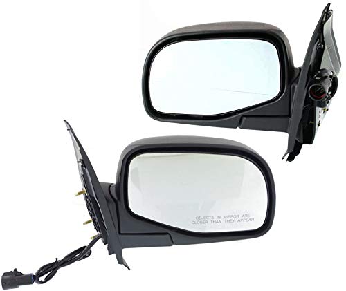 Kool Vue Left & Right Power Non-Heated Door Mirrors Compatible With Ford Explorer 1995-2001 With Puddle Lamp Textured Pair