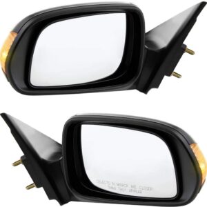 Kool Vue Left & Right Power Door Mirrors Compatible With Scion tC 2005-2010 With Signal Light Paintable Pair