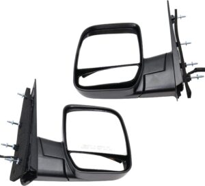 kool vue left & right power door mirrors compatible with ford e-350 super duty 2002-2008 without puddle lamp textured pair standard passenger van