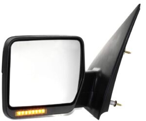 kool vue left power heated door mirror compatible with ford f-150 2004-2006 with signal light textured crew cab & extended cab, new body