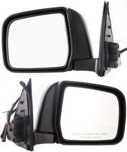 kool vue mirror set of 2 compatible with 1997-1999 toyota 4runner driver and passenger side manual folding, paintable, power glass