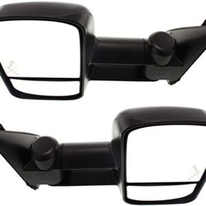 Kool Vue Power Heated Towing Door Mirrors Compatible With Chevrolet Silverado 1500 2003-2006 Manual Fold With Spotter Glass; Without Signal Light, Memory, Puddle Lamp & Auto-Dimming Textured Pair