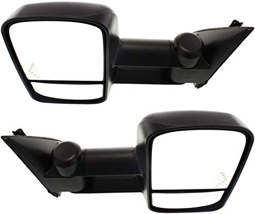 Kool Vue Power Heated Towing Door Mirrors Compatible With Chevrolet Silverado 1500 2003-2006 Manual Fold With Spotter Glass; Without Signal Light, Memory, Puddle Lamp & Auto-Dimming Textured Pair