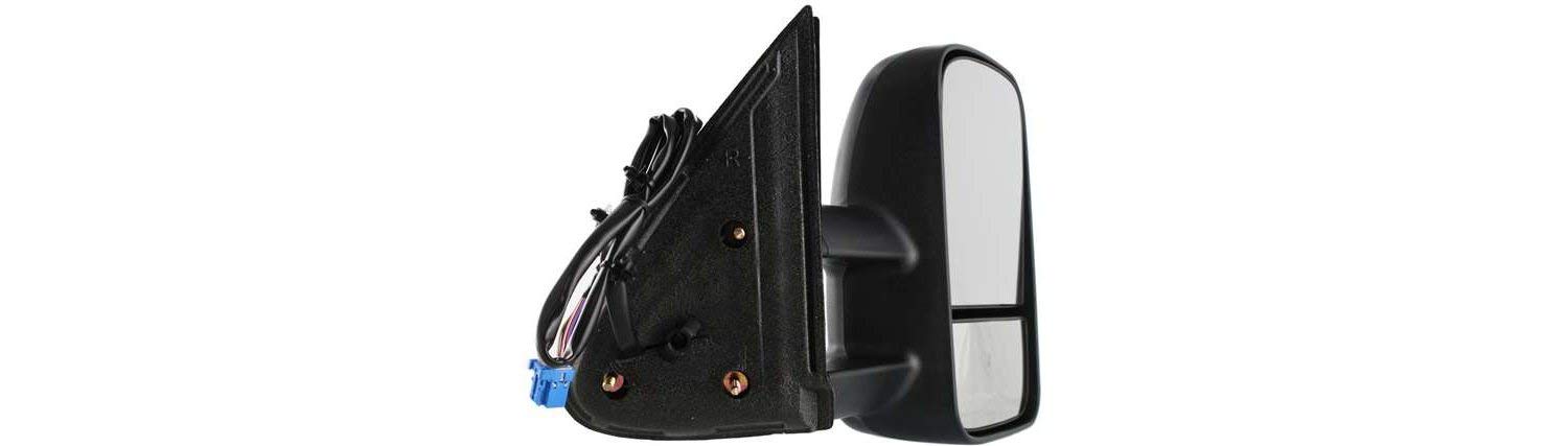 Kool Vue Power Heated Towing Door Mirrors Compatible With Chevrolet Silverado 1500 2003-2006 Manual Fold With Spotter Glass; Without Signal Light, Memory, Puddle Lamp & Auto-Dimming Textured Pair