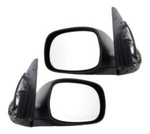 kool-vue mirror set compatible with 2004-2006 toyota tundra, double cab driver and passenger side, paintable, power glass