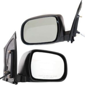 kool vue left & right power non-heated door mirrors compatible with toyota sienna 2004-2010 textured pair