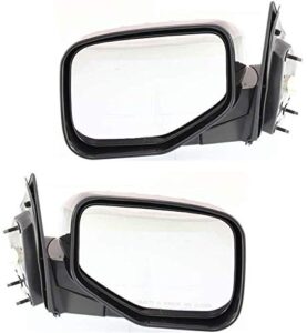 kool vue left & right power non-heated door mirrors compatible with honda ridgeline 2006-2014 paintable pair