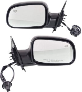 kool vue left & right power heated door mirrors compatible with jeep grand cherokee 1999-2004 textured pair