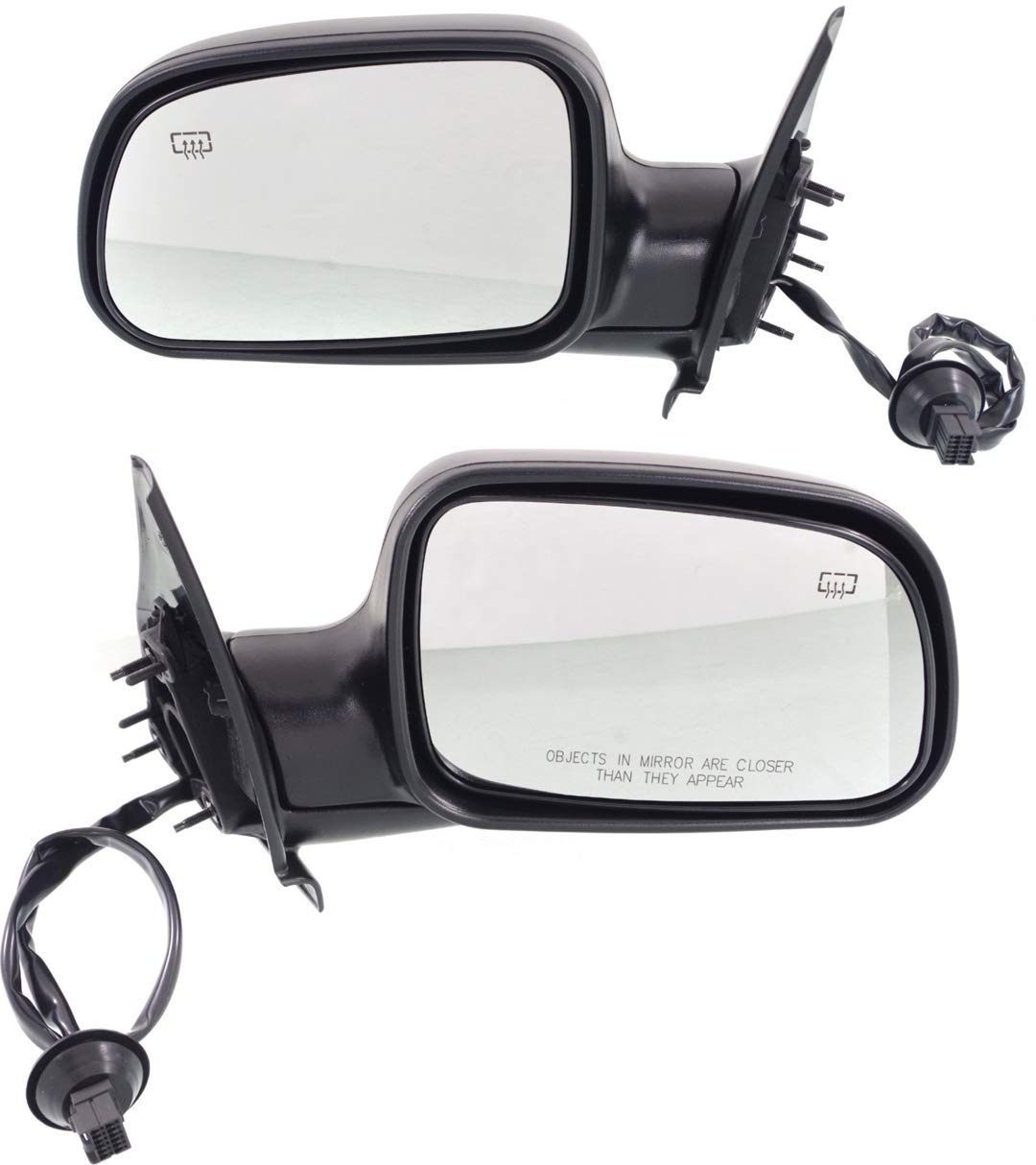 Kool Vue Left & Right Power Heated Door Mirrors Compatible With Jeep Grand Cherokee 1999-2004 Textured Pair