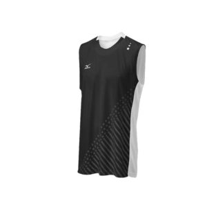 mizuno men's national vi sleeveless jersey, black/white, xx-large