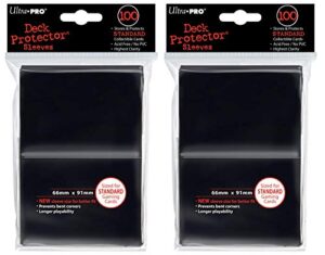 ultra pro deck protector sleeves for standard size cards | black | 200-count