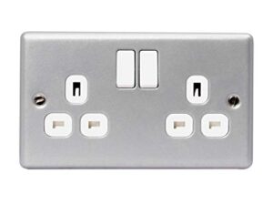 masterplug - metal clad switched socket 2-gang 13a