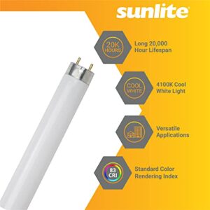 Sunlite 30195 T8 Linear Fluorescent Lamp, 32 Watts, 3050 Lumens, F32T8/SP841, 4100K Cool White, Medium G13 Bi Pin Base, High Performance Straight Tube, 30 Pack