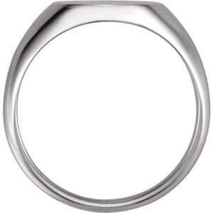 The Men's Jewelry Store (Unisex Jewelry) Sterling Silver Satin Brushed Oval Top Signet Pinky Ring (12x10mm) Size 7