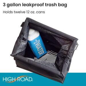 High Road TrashStash Hanging Car Garbage Bag with Push-Close Lid and Waterproof Bin for Car, SUV and Truck Seat Backs - Holds 3 Gallons of Car Trash (Black)