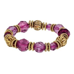 1928 jewelry amethyst purple stretch bracelet