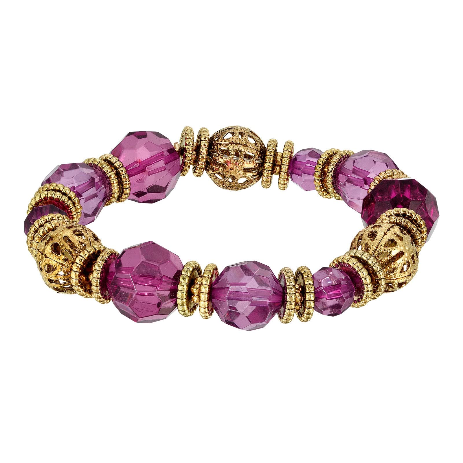 1928 Jewelry Amethyst Purple Stretch Bracelet