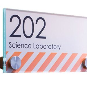 6 x 3-Inch Complete Sign Systems, Green Edge Acrylic Plates, Stainless Steel Standoff Screws