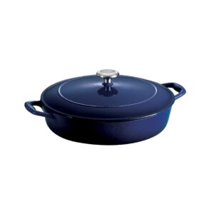 tramontina enameled cast iron covered braiser gradated cobalt 4-quart, 80131/069ds