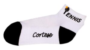 cortese designs womens athletic comfort socks tennis spelled out