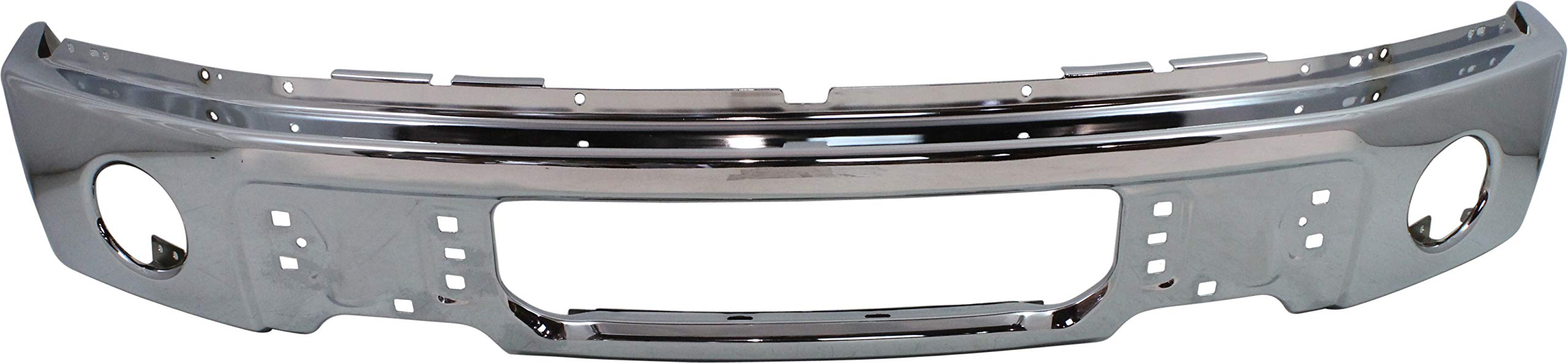 Evan Fischer Front Bumper Compatible with 2009-2014 Ford F-150, Chrome Steel with Fog Light Holes FO1002411