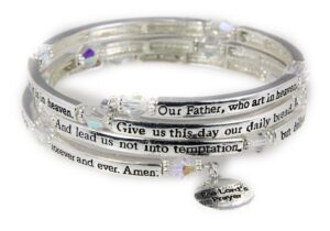 4030561 the lord's prayer christian coil wrap bracelet jesus religious christ