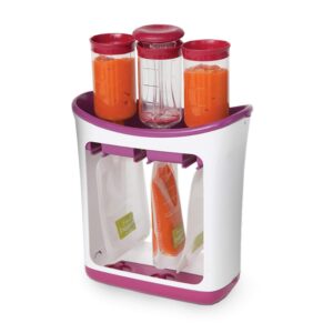 infantino squeeze station for homemade baby food, pouch filling station for puree food for babies and toddlers, dishwasher safe and bpa-free,purple