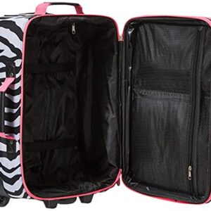 Rockland Fashion Softside Upright Luggage Set, Pink Zebra, 2-Piece (14/19)