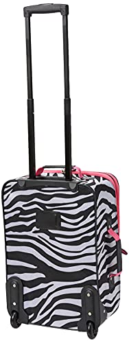 Rockland Fashion Softside Upright Luggage Set, Pink Zebra, 2-Piece (14/19)