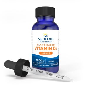 Nordic Naturals Plant-Based Vitamin D3 Liquid - 1 oz - 1000 IU Vitamin D3 - Healthy Bones, Mood & Immune System Function - Non-GMO, Vegan - 60 Servings