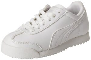 puma unisex child roma basic sneaker, white/light gray, 10 toddler us