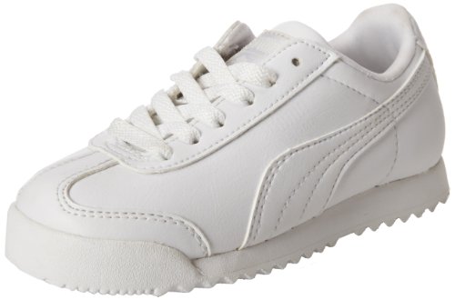 PUMA unisex child Roma Basic Sneaker, White/Light Gray, 10 Toddler US