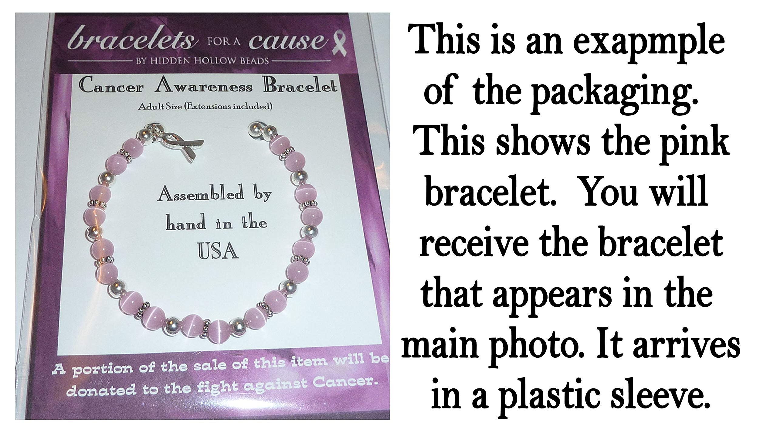 Cancer Awareness Bracelet, For Showing Support or Fundraising Campaign, Adult Size with Extension, 6mm Cat's Eye Beads. Comes Packaged. (Ovarian Cancer - Teal)