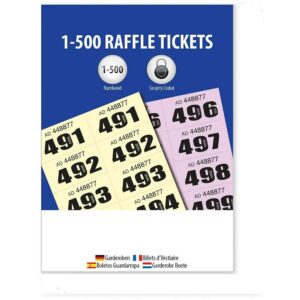 just stationery 1-500 cloakroom ticket