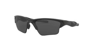 oakley men's oo9154 half jacket 2.0 xl rectangular sunglasses, matte black/grey, 62 mm