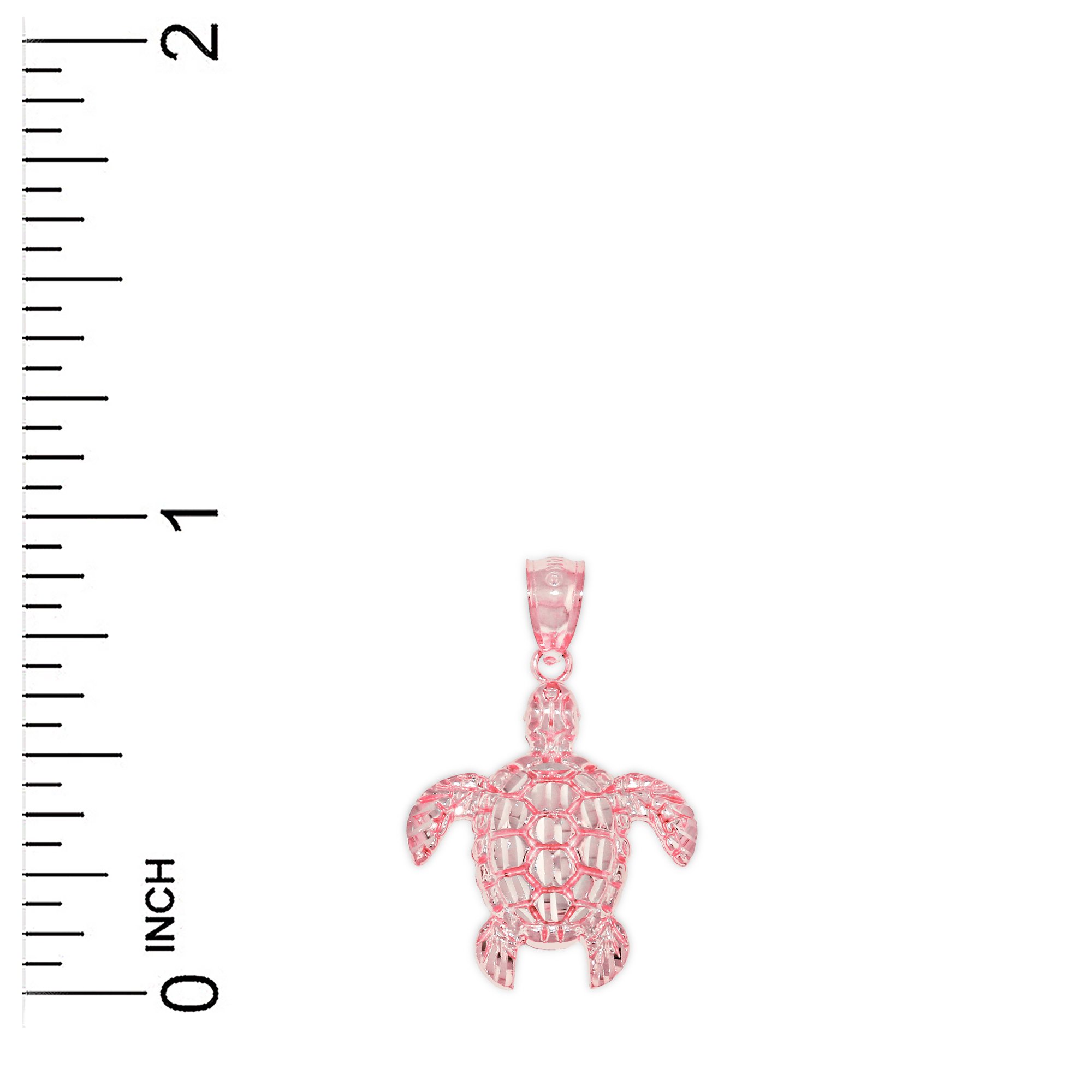 Charm America - Rose Gold Diamond-cut Turtle Charm - 10 Karat Solid Gold