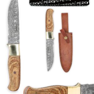 Perkin Knives - Custom Handmade Damascus Hunting Knife Fixed Blade Knife